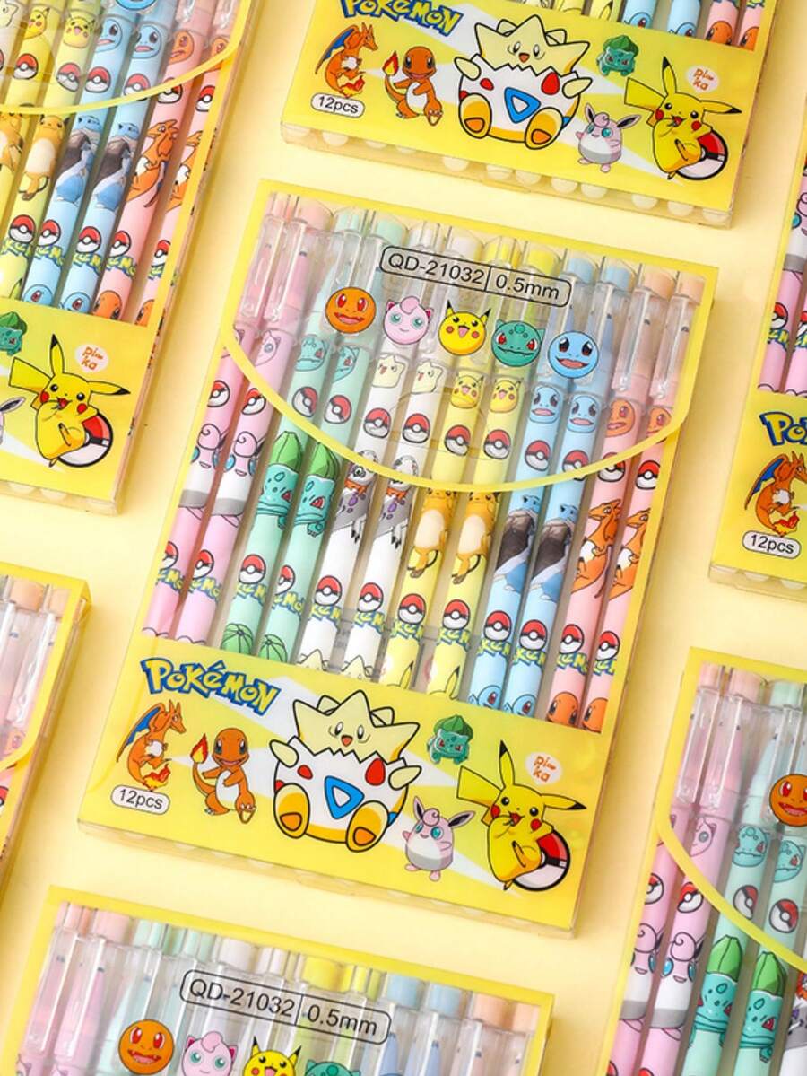 pokemon Set de 5 bolígrafos de gel borrables con diseño de Pikachu de ...