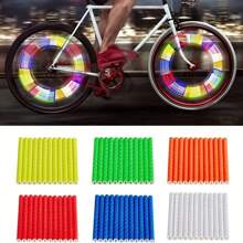 12pcs Bicycle Rim Spokes Clips, Reflective Strips, Night Safety Warning ...