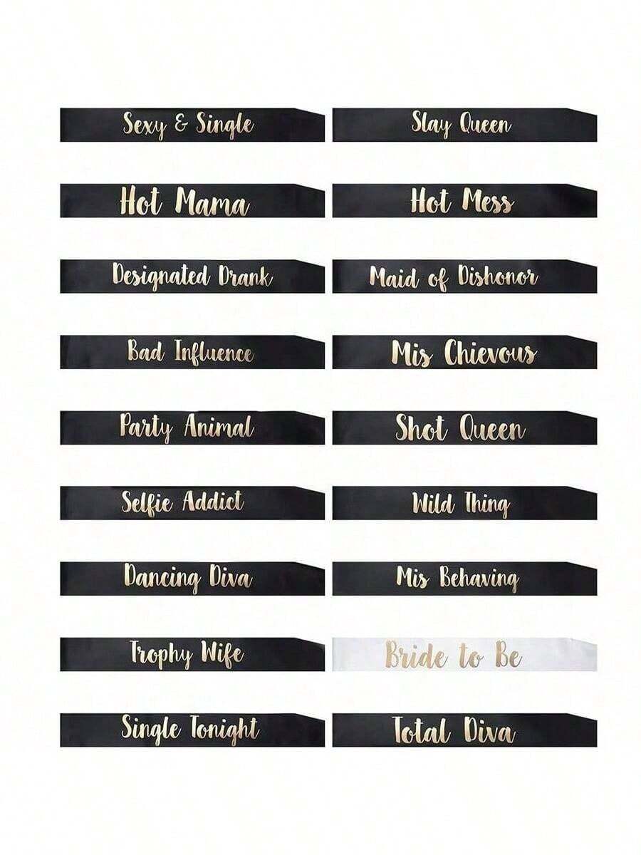 18pcs Bachelorette Party Sashes For Bride And Bridesmaid, Bridal Shower ...