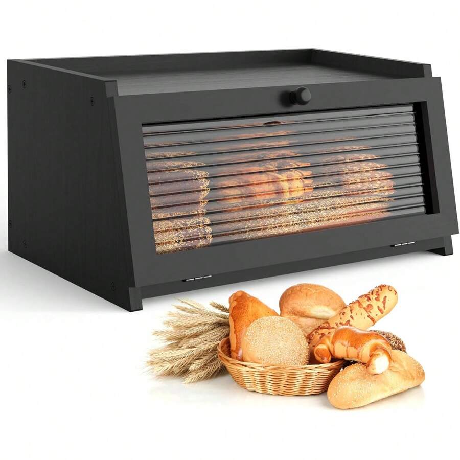 Bread Box For Kitchen Countertop Large Bread Box Farmhouse Bread Container Bread Storage With ...