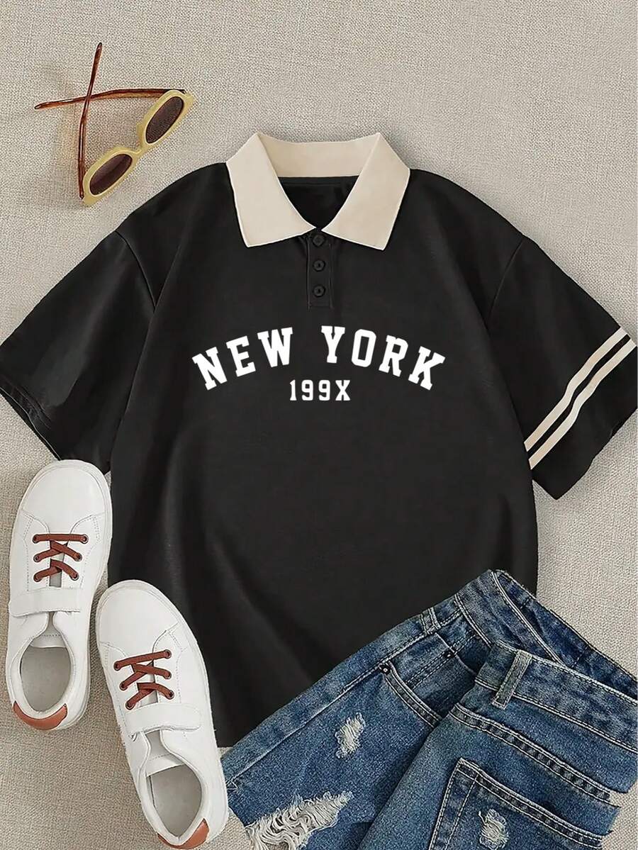 199X Retro New York Vibe Polo Shirt: Classic Design Recreating The 90s ...