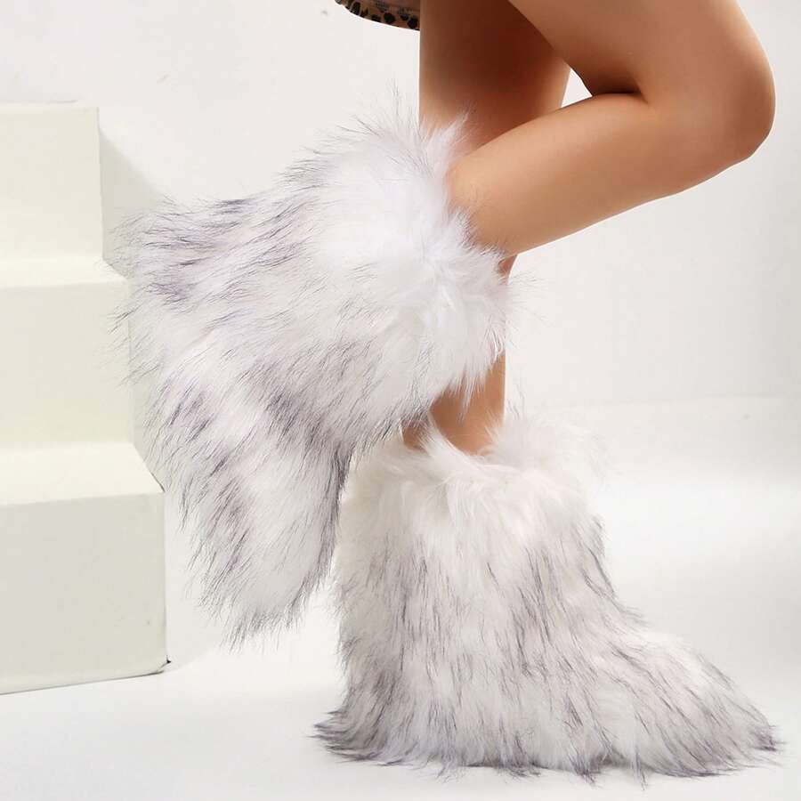 Snow Boots For Women Short Mid Calf Faux Fluffy | aktuelle Trends ...