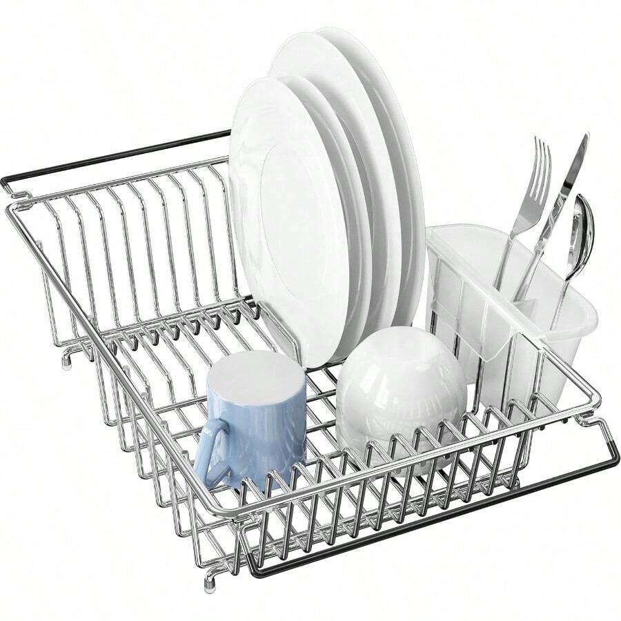Large Over Sink Counter Top Stainl Steel Dish Drainer Drying Rack With ...