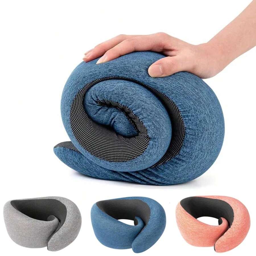 U Shape Memory Foam Neck Pillow Snail Travel Neck Pillows Portable ...