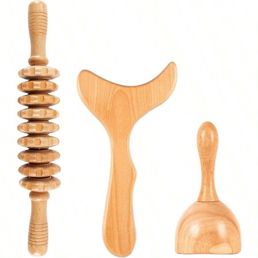 New Wood Therapy Massage Tools 3 In 1 Lymphatic Drainage Massager ...