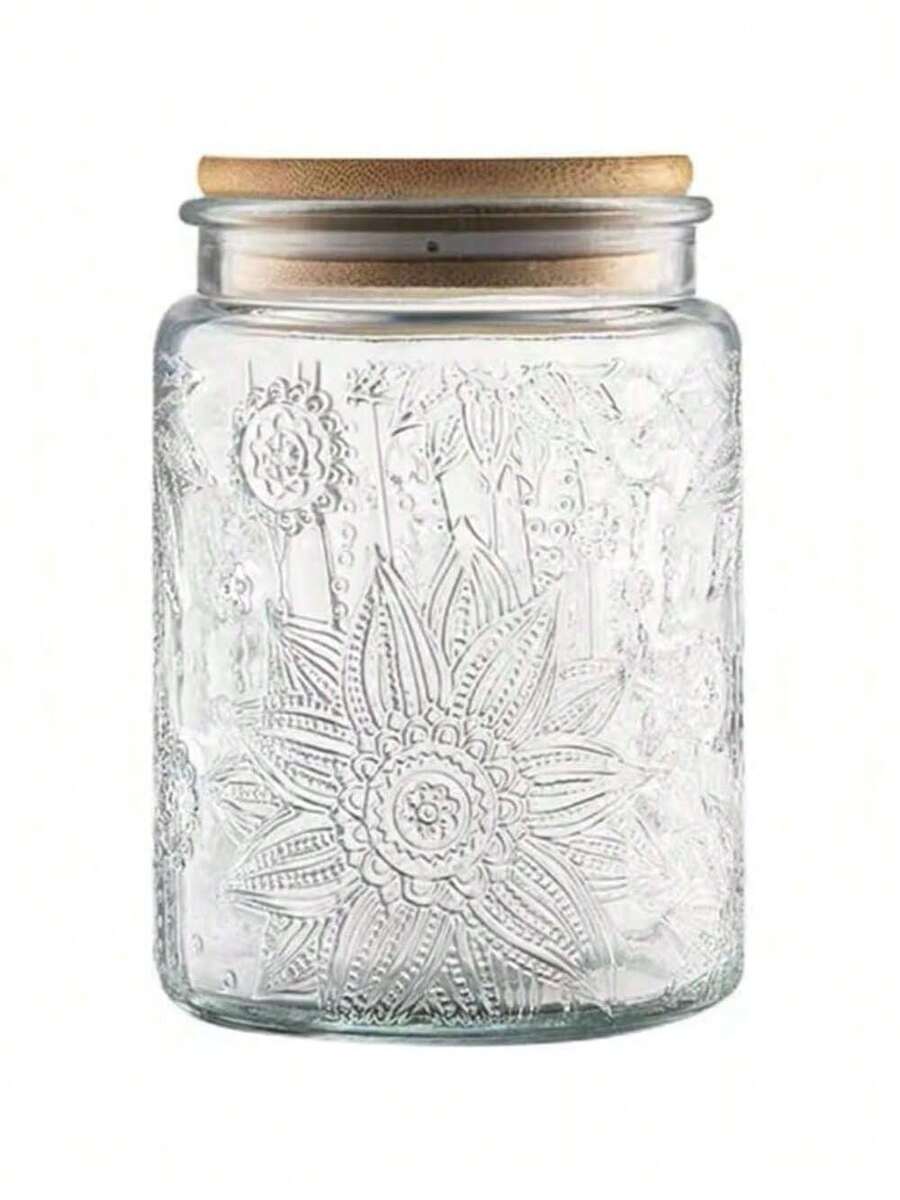 Vintage Glass Jar With Lid, 23.7oz Airtight Glass Canister For Kitchen ...