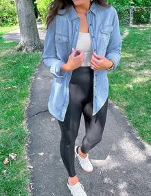 Denim Shirt Women Chambray Jean Western Shirts Long Sleeve Button Down ...