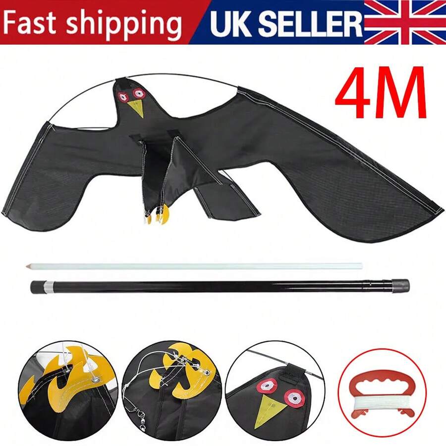 Flying Hawk Kite Garden Bird Repeller Scarer Extendable With 4m ...