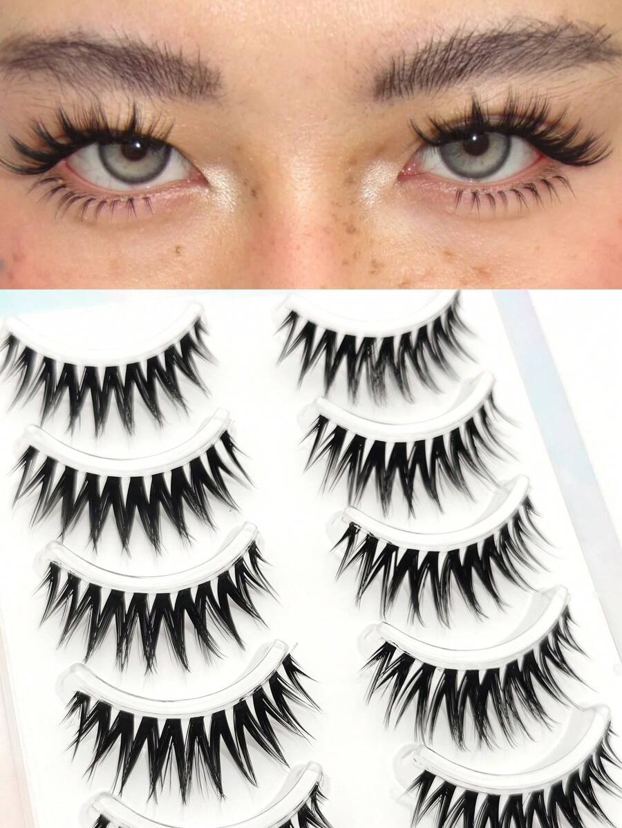 10pcs Thai Style Dramatic Cartoon Asian-Caucasian Hybrid False ...