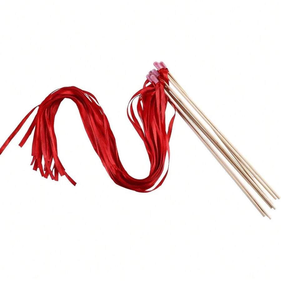Ribbon Stick Wands Streamers For Wedding Party Favor (White-30PCS ...