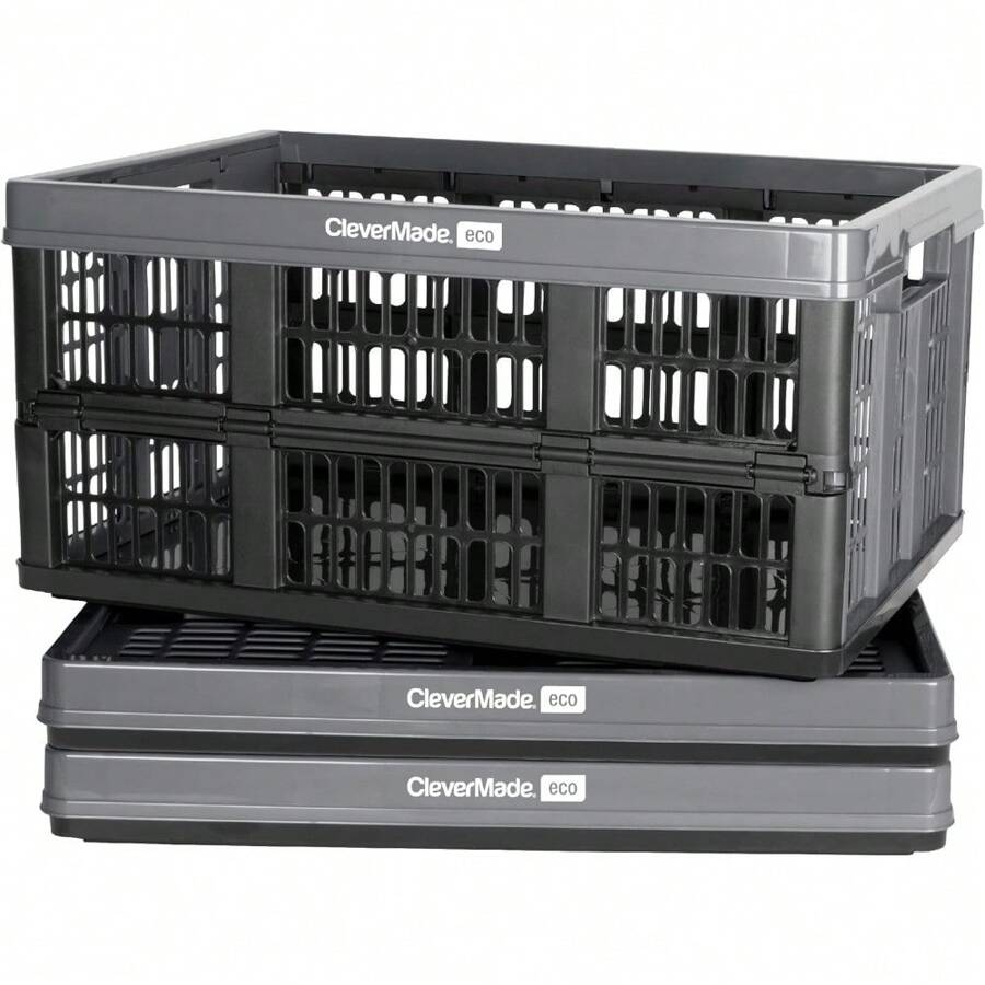 Collapsible Shopping Basket, Ocean, 3PK - 24L (6 Gal) Reusable Plastic ...