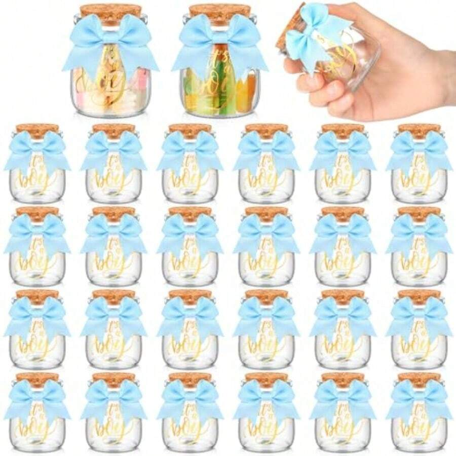 L24 Sets Baby Shower Favors For Guests Glass Baby Shower Bottles 100 Ml ...