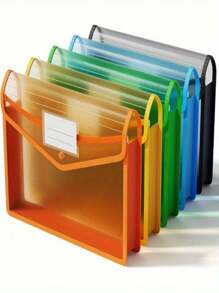 1-Pack Extended File Folder With Clear Envelope, Quick Clasp Closure ...