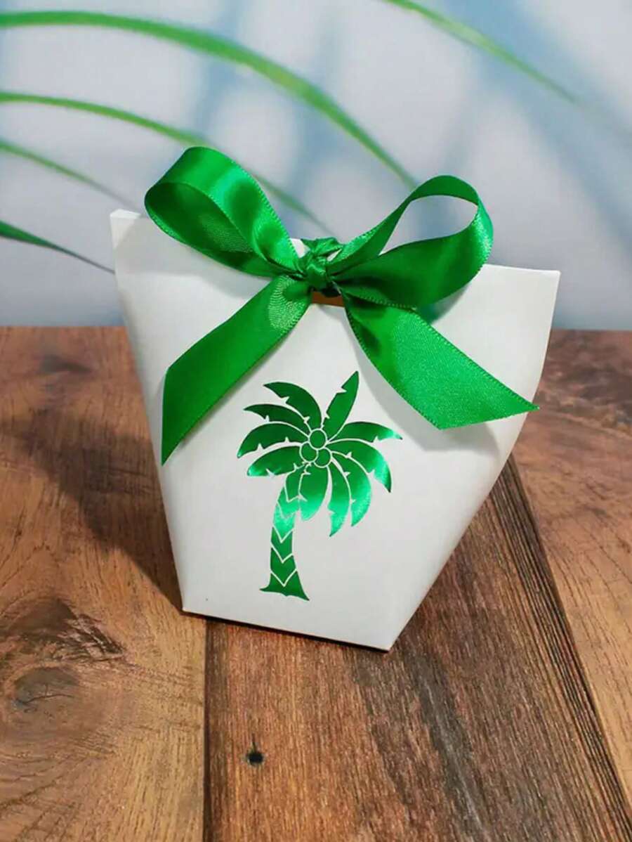 10pcs Saudi Middle East Holiday Gift Boxes National Day Gift Boxes, Gold-Plated Green Palm Tree ...