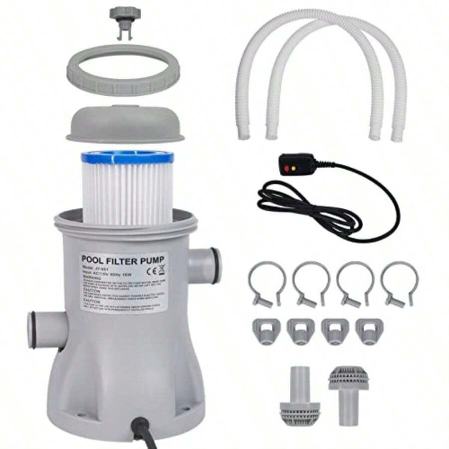 2025newPool Filter Pump For Above Ground Pools 300 GPH Pump Flow Rate ...