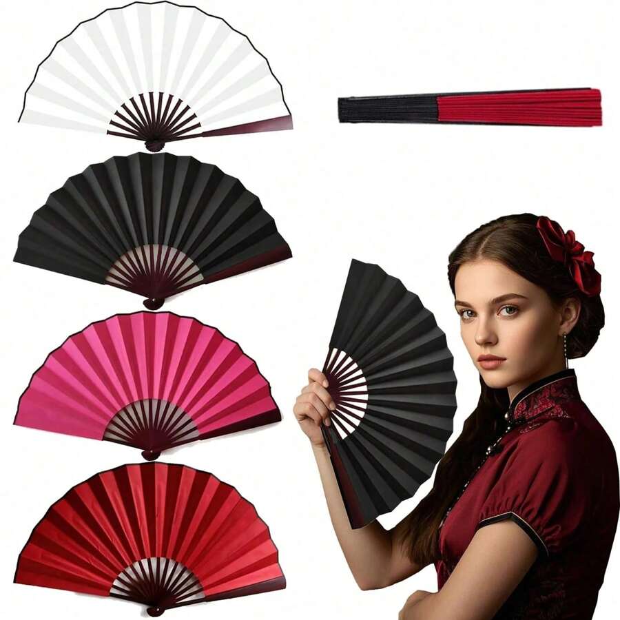 2025 New Large Holographic Folding Hand Fan Line Dance Popping Fan ...