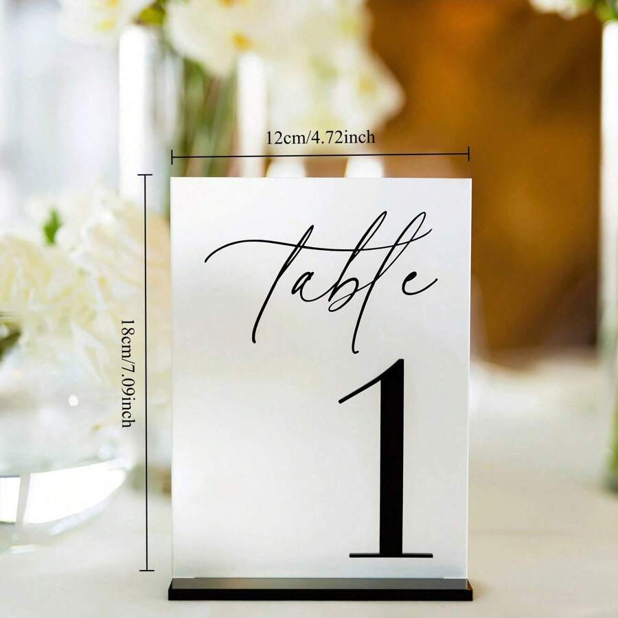 Acrylic Wedding Table Numbers 1-10 With Stands, White Acrylic Place ...