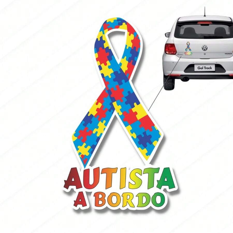 Autistic On Board Ribbon Symbol Car Sticker | SHEIN USA