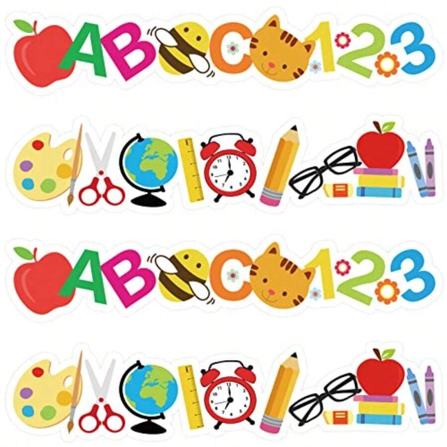 SHUS0087-69Ft Back To School Bulletin Board Border 60 Sheet School Trim ...