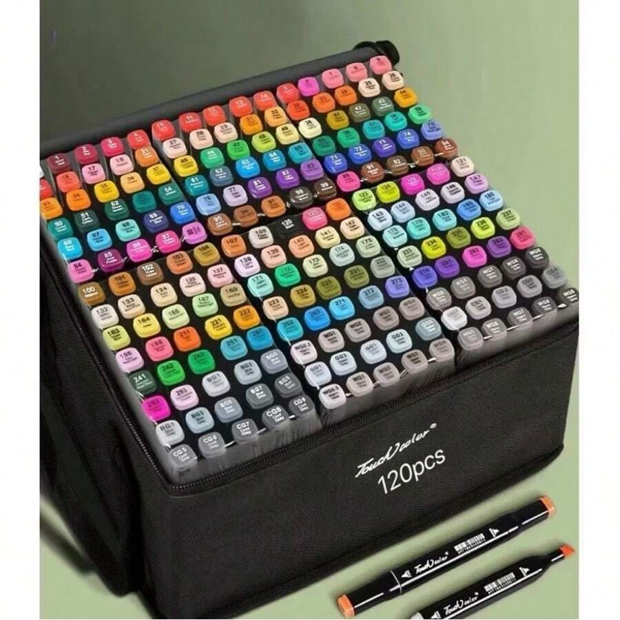 Marker Pen 24/36/48/60/80/100/120/168 Double Tip Set Of Colored Marker ...