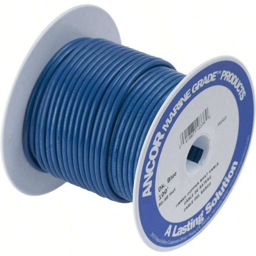 100125 Cable de cobre estañado, 18 AWG (0,8 mm2), azul oscuro, 250 pies ...