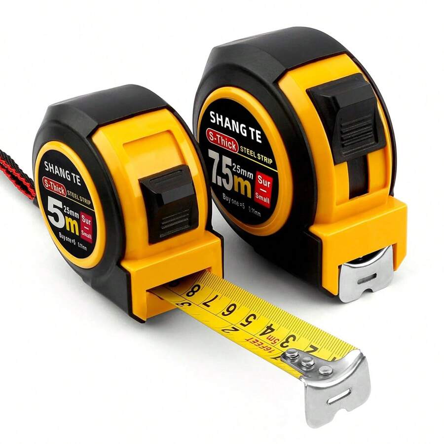 1m/5m/7.5m Dual Unit Thick Drop-Resistant Durable Retractable Measuring ...