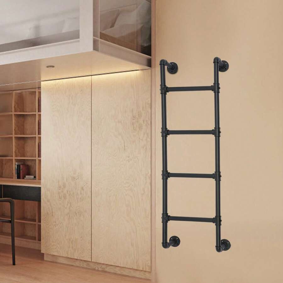 125cm/49.21in Basement Window Well Egress Ladder, Carbon Steel Attic ...