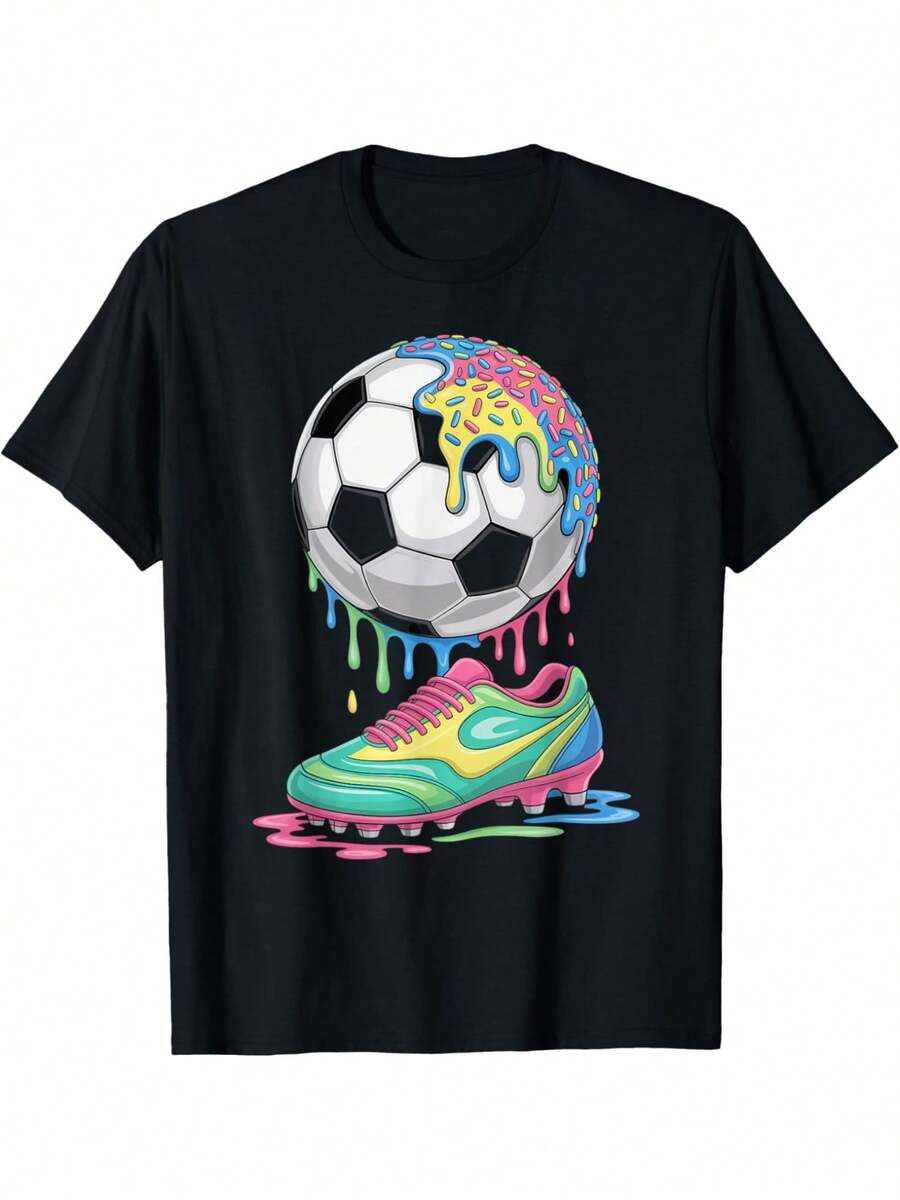 Soccer Ball Drip Ice Cream Drip Men Women Game Soccer Drip T-Shirt ...