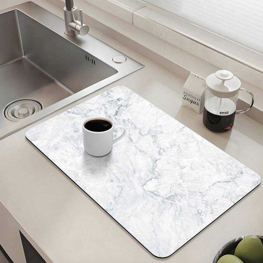 TLL OcePor Dish Drying Mat12"X19" Dish Drying Mats For Kitchen Counter ...