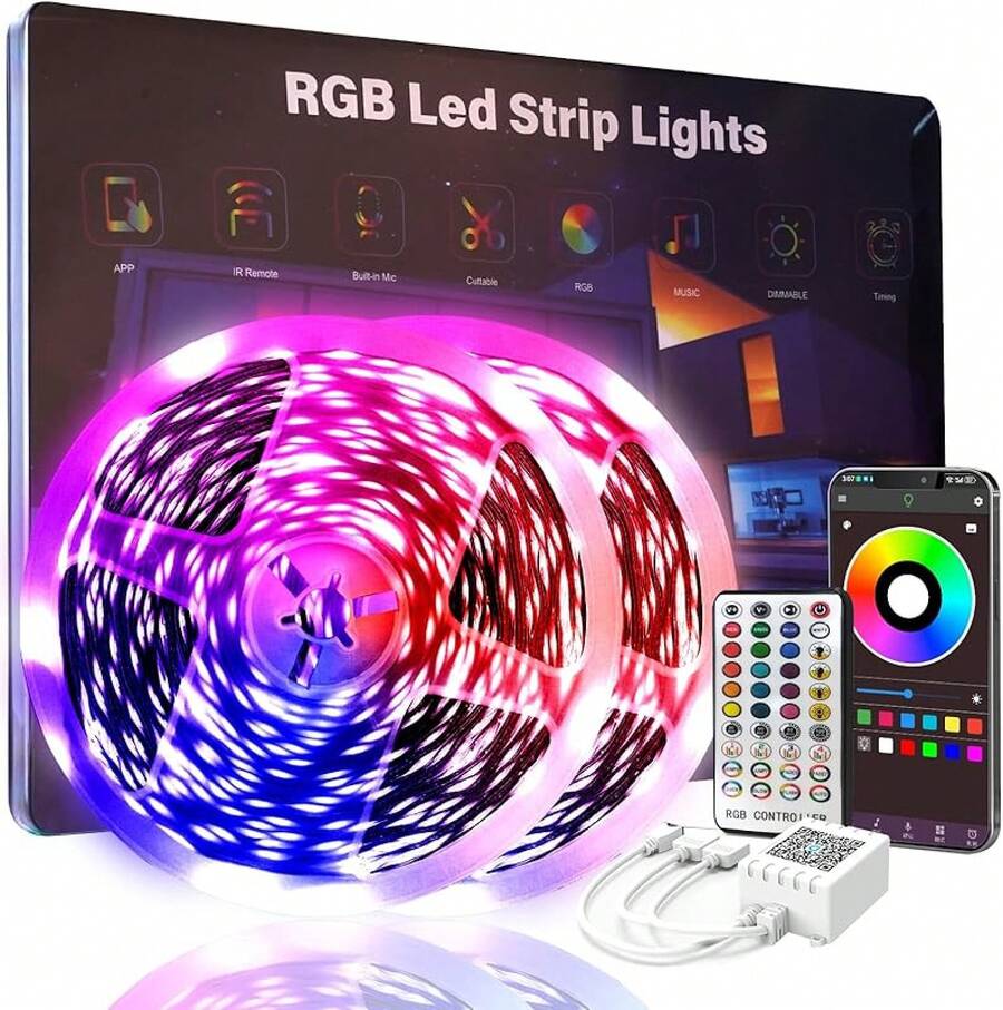 200 FT Led Lights Bedroom, Music Synchronized Led Strip Lights, Ultra ...