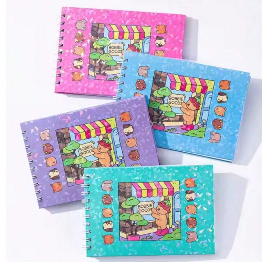 Coloring Book Hardcover Blue, Pink, Purple 50 Pages A5 180g - 50 ...