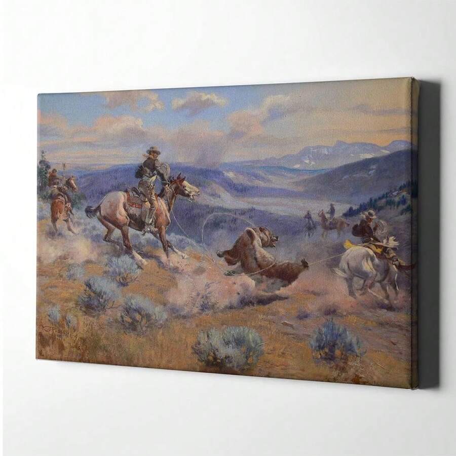 1PCS With Frame Charles Marion Russell's Cowboy Canvas Wall Art Print ...