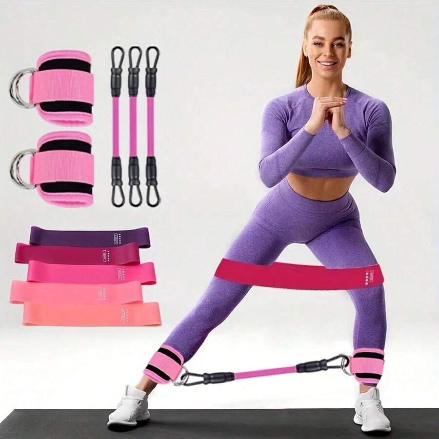 11pcs Booty Resistance Training Band Set With Ankle Straps, Leg Bands ...
