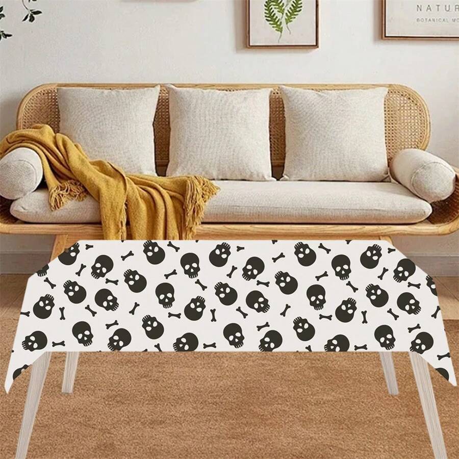 Halloween Disposable Tablecloth Rectangle Paper Skull/Pumpkin Table ...