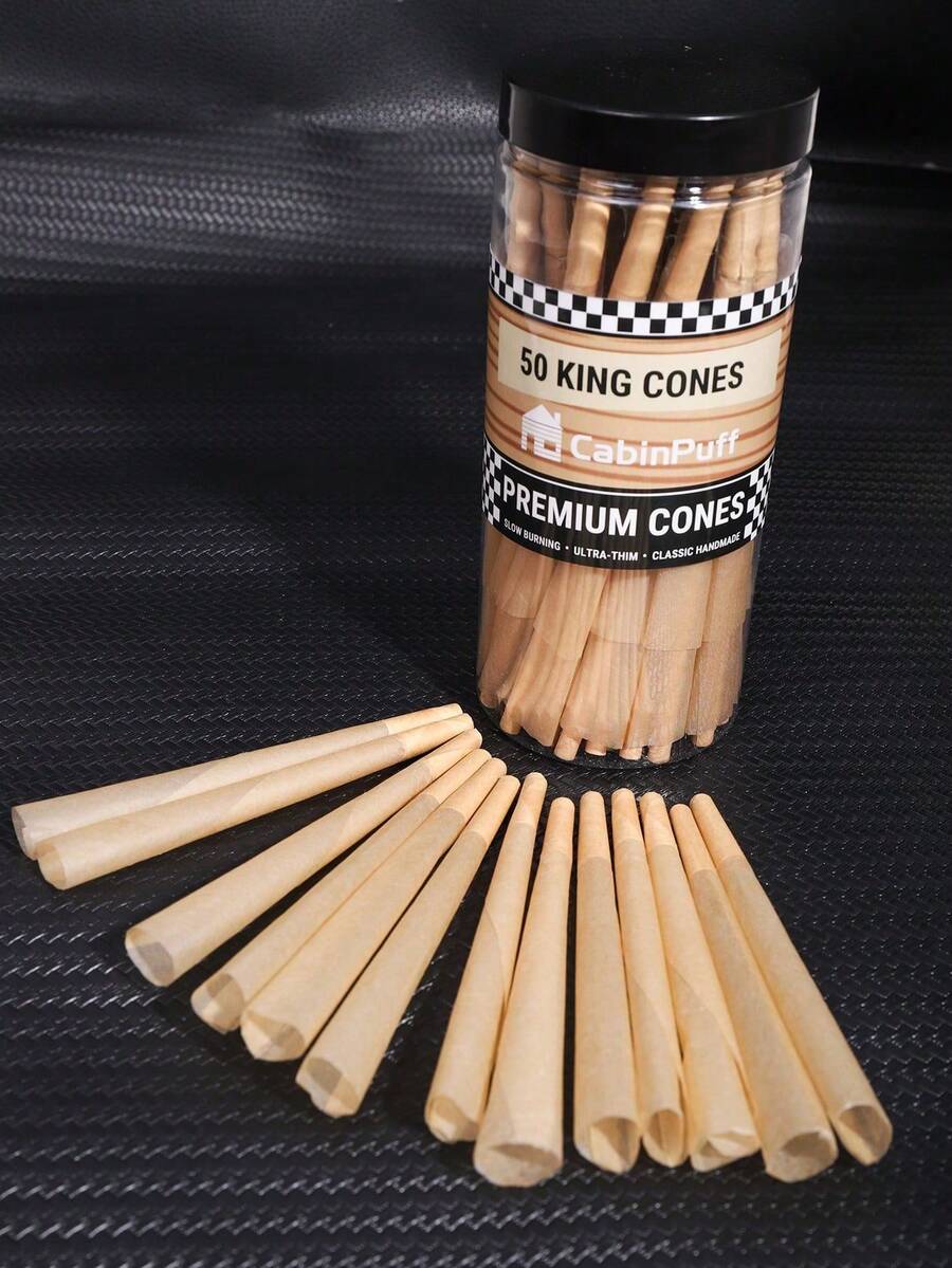 50 Pack Cabin Puff Cones Classic King Size Original Pulp Brown-Slow ...