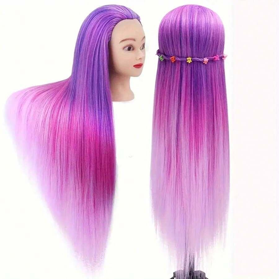 Mannequin Head With Hair Training Head Practice Fake Head Hairdresser ...