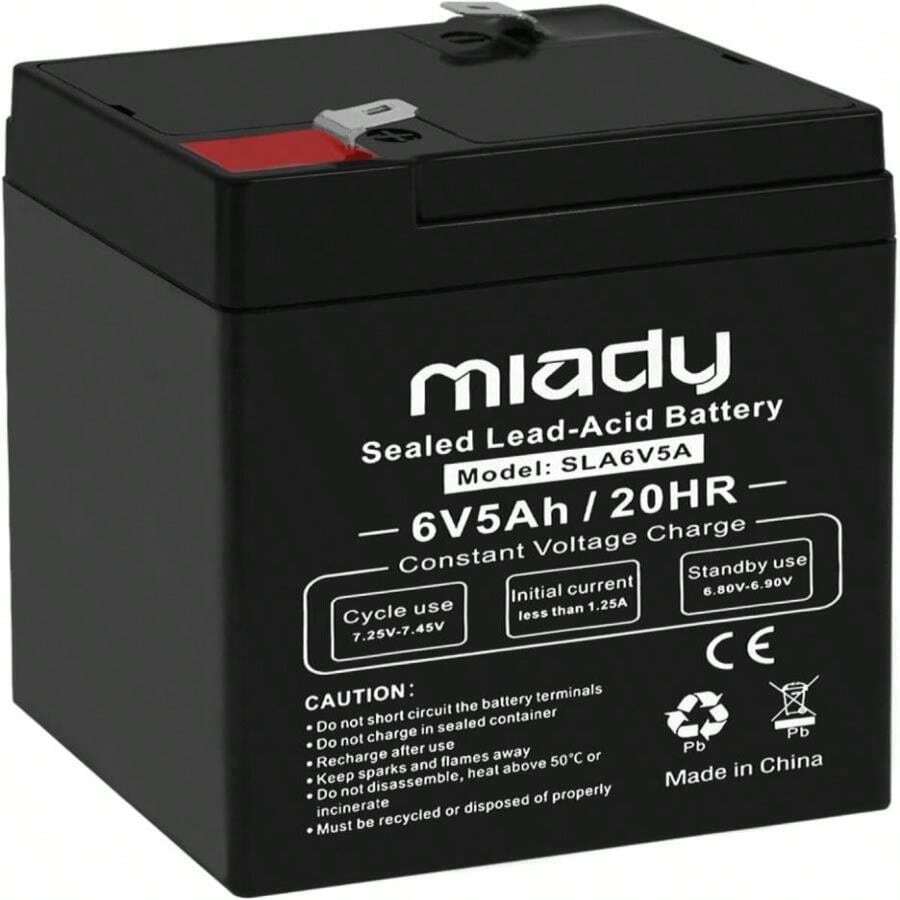 Miady 6V 5Ah Rechargeable Sealed Lead Acid Battery(1 Pack) | SHEIN USA