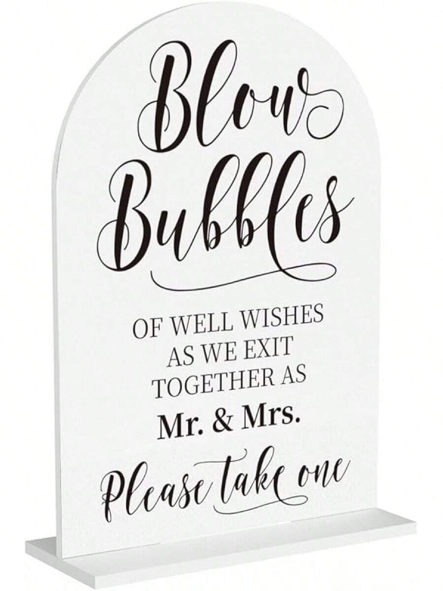 Wedding Blow Bubbles Sign, Blow Bubbles Desk Decor, Wedding Ceremony ...