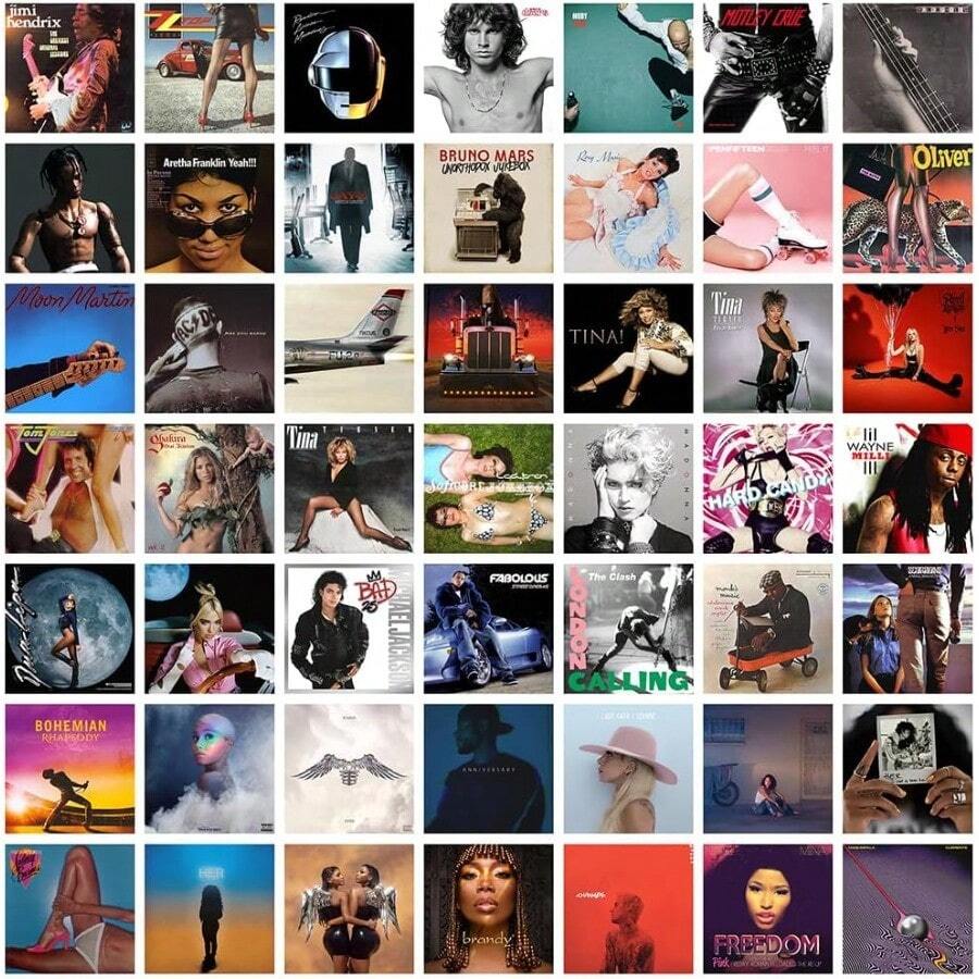 Unique Album Covers Square Printed Photos Album Cover Collage Kit Music ...