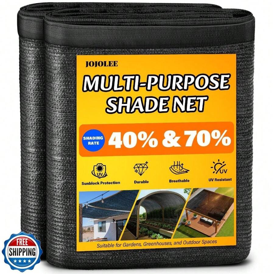 JOJOLEE 70% Sun Shade Cloth, 12x12FT Shade Net Mesh Tarp With Grommets ...