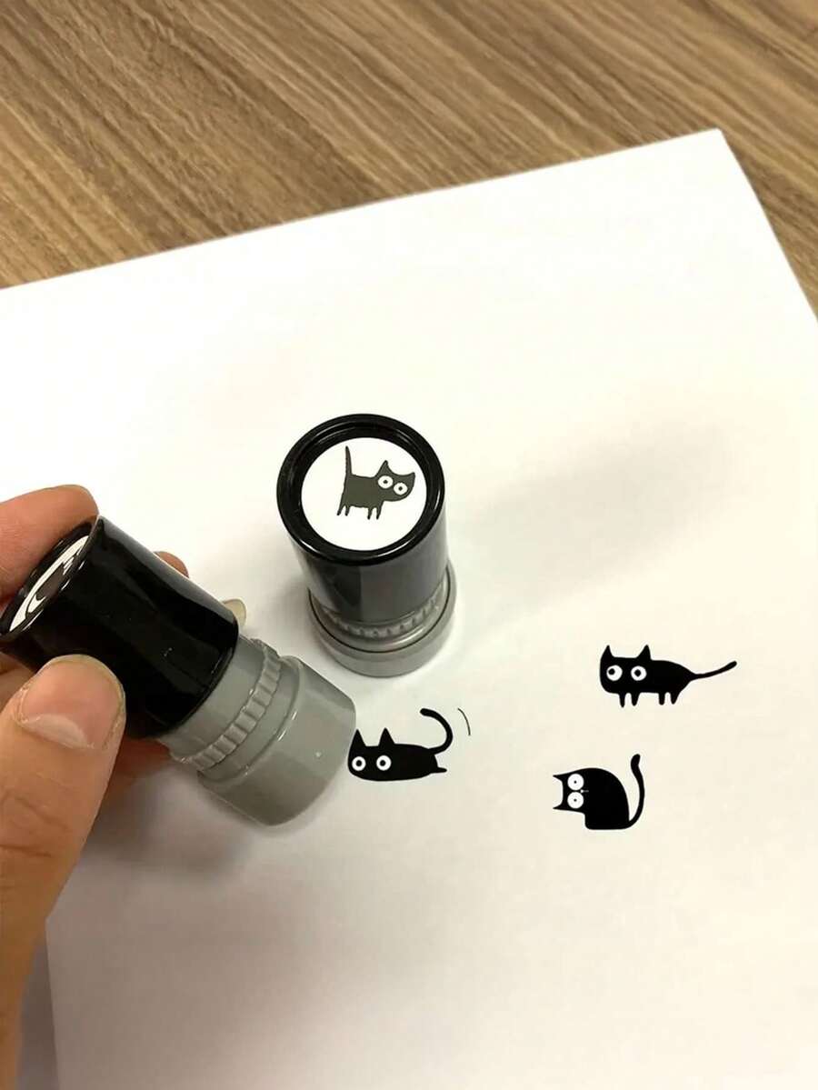 1 pieza Sello con imagen de gato de dibujos animados, sello lindo de ...
