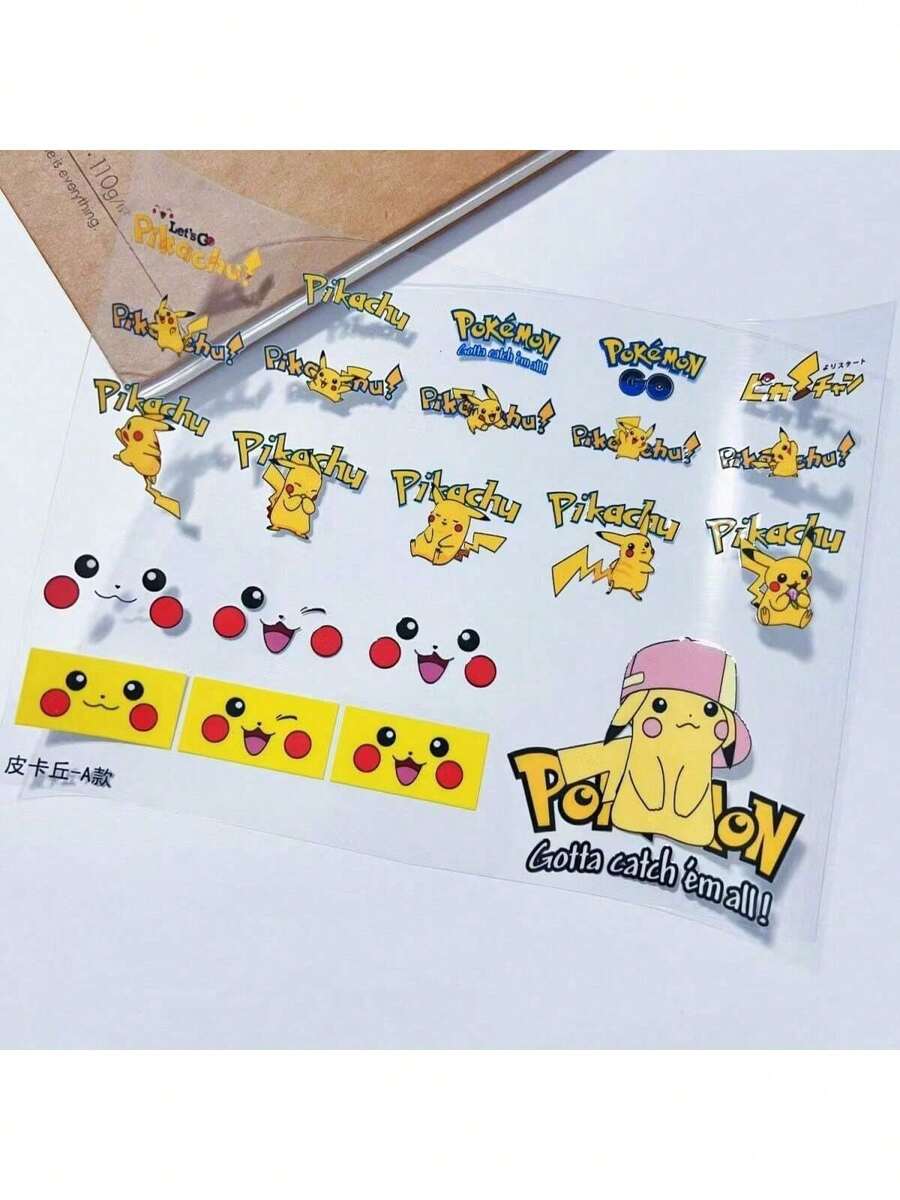 pokemon 2 PIEZAS Pegatinas de Pikachu, personaje de dibujos animados de ...