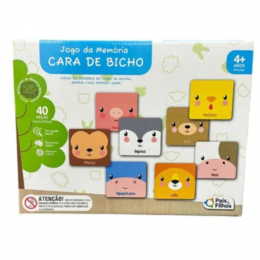 Memory Game - Animal Face - Parents And Children - MDF | Moda de Mujer ...