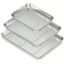 TLL Other BBQ ToolsStainless Steel Cookie Sheets Baking Sheet Pan Set ...