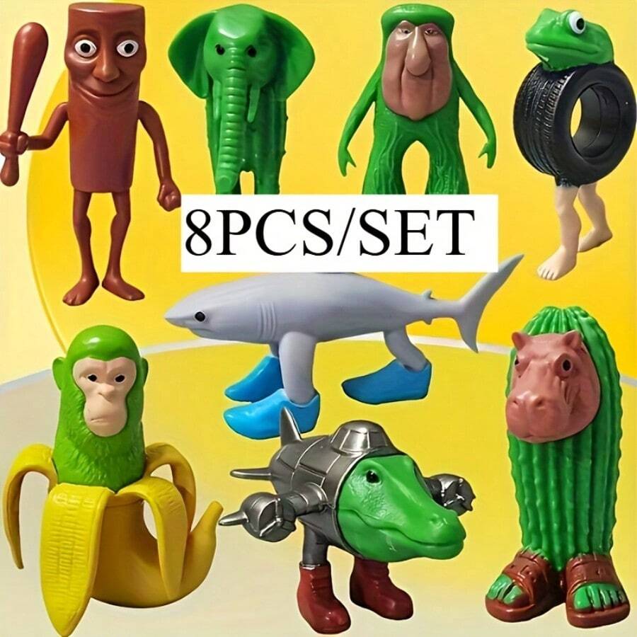 Set de 8 piezas de figuras de juguete "Brainrot" italiano Tralalero ...