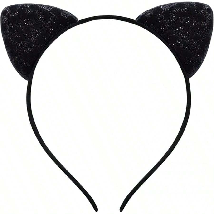 Glitter Leopard Cheetah Ears Headband For Women, Halloween Cosplay ...