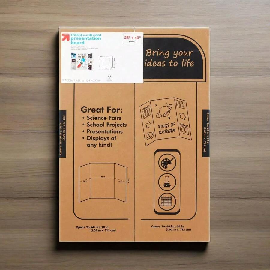 28"X40" Tri-Fold Presentation Corrugated Poster Board White : Trifold Display, Paperboard, 0.24 ...