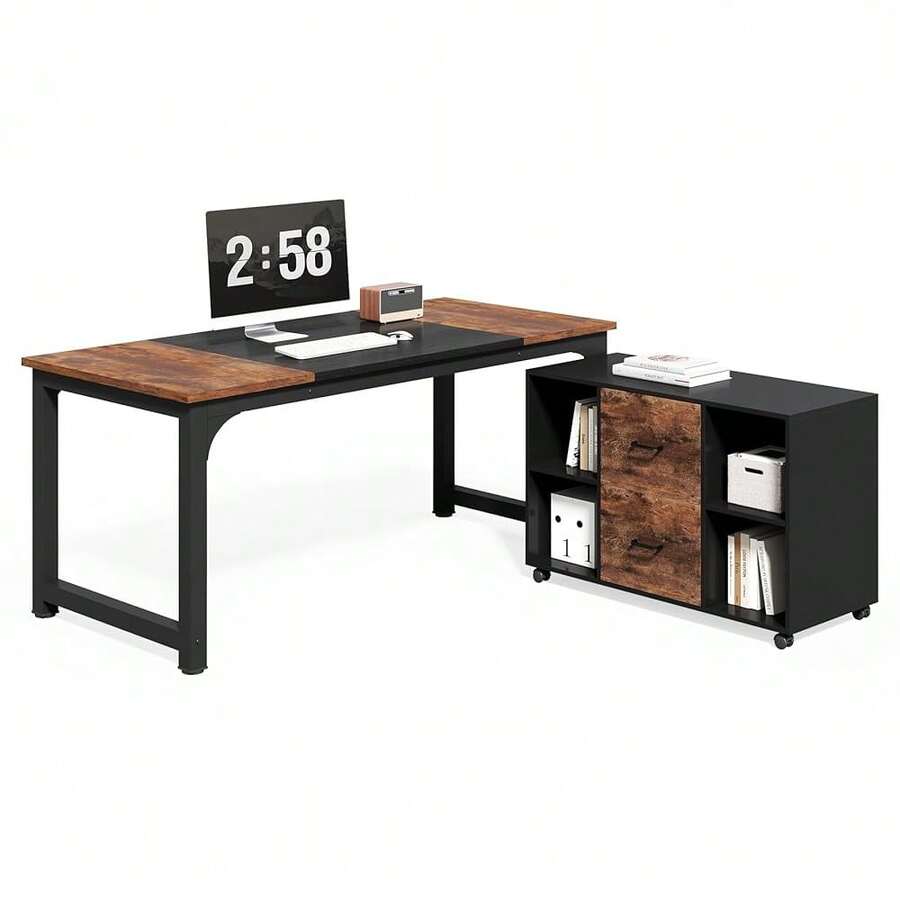 63-Inch L-Shaped Office Desk | SHEIN USA