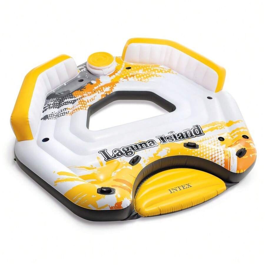 Intex 57276EP 5 Person Inflatable Laguna Lake Water Island Lounging ...