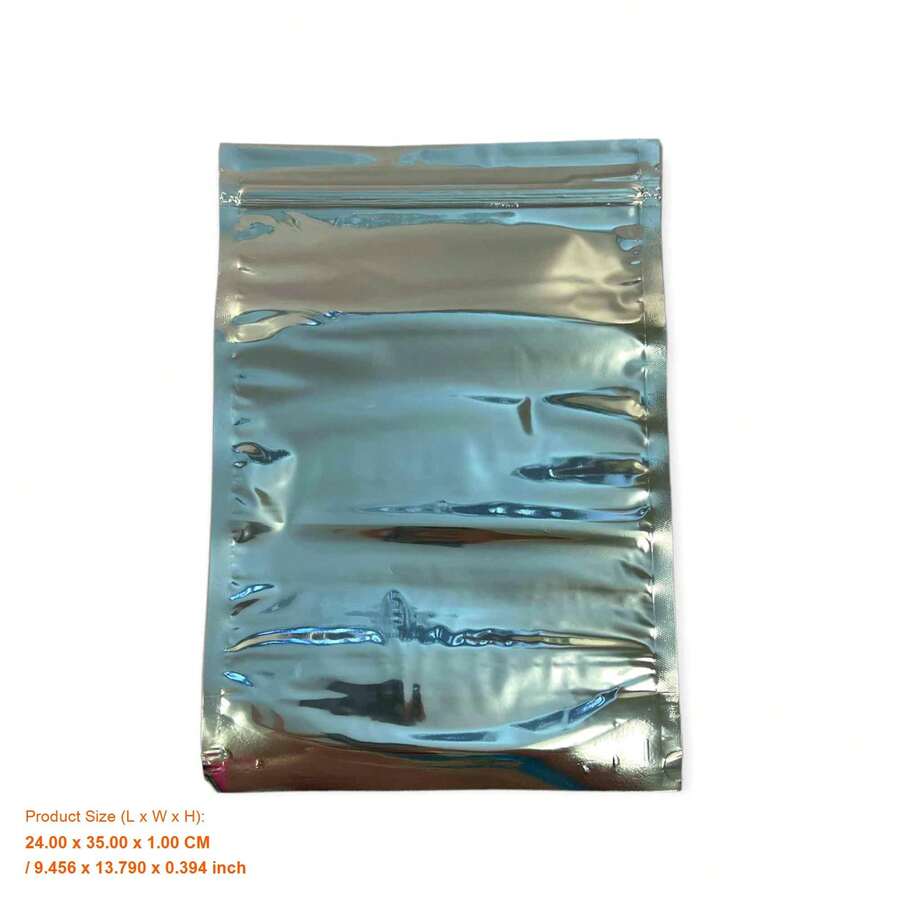 100x Resealable Aluminum Pouches 24x35cm - Clear Window Zip Closure ...